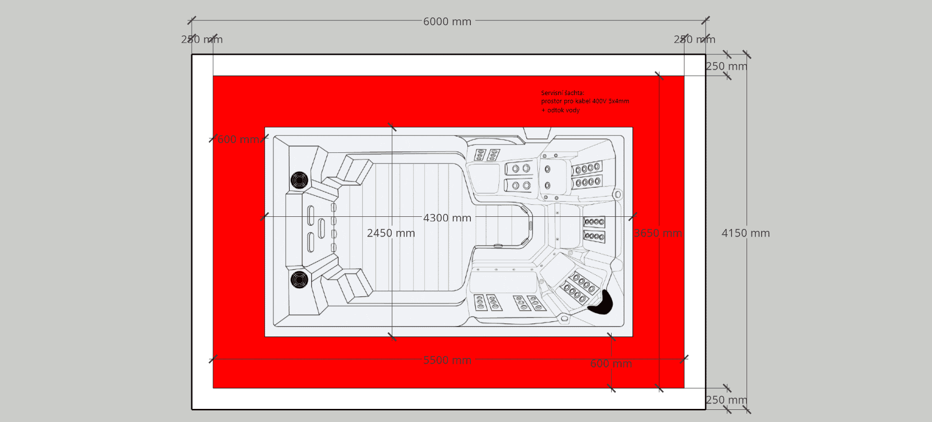 Technical readiness of recessed or semi-recessed swim spa pools ...