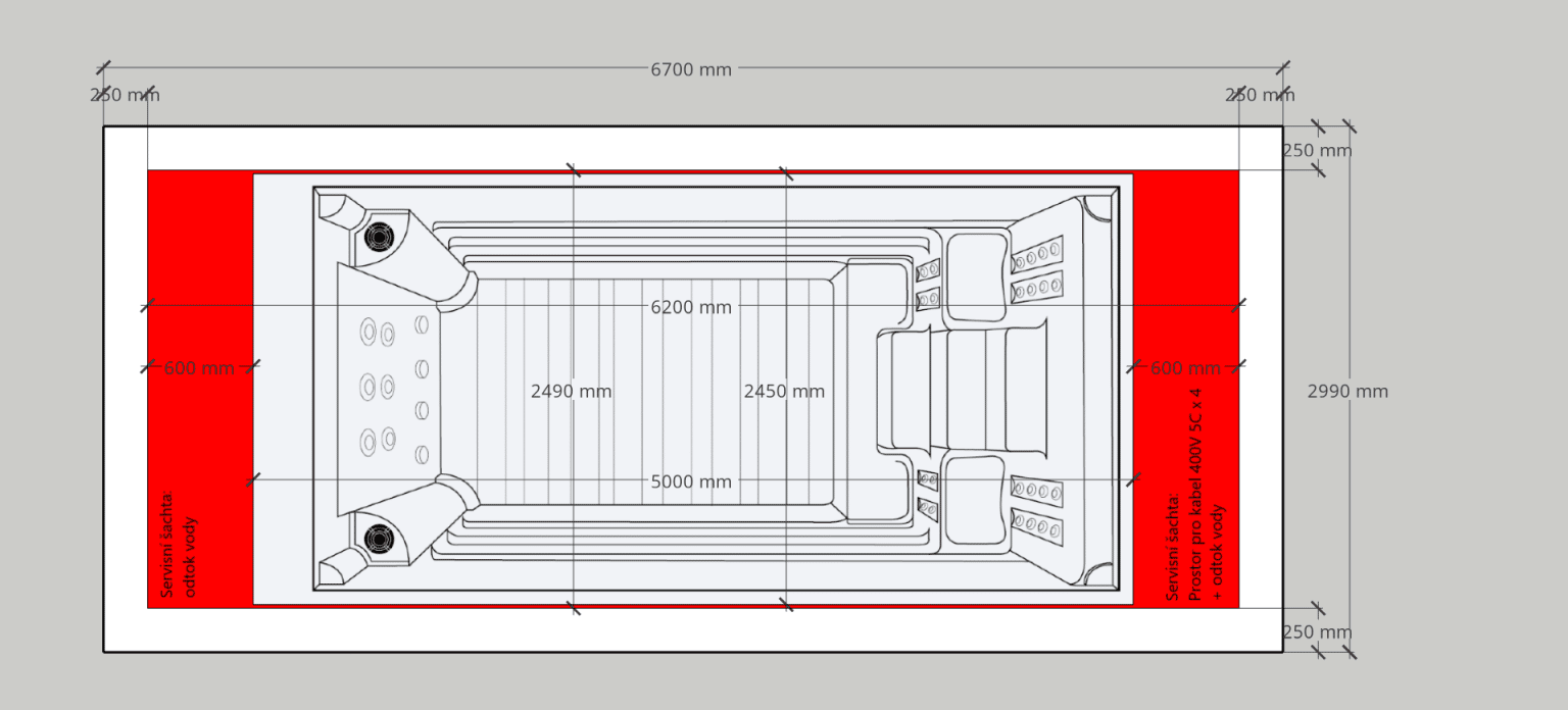 Technical readiness of recessed or semi-recessed swim spa pools ...